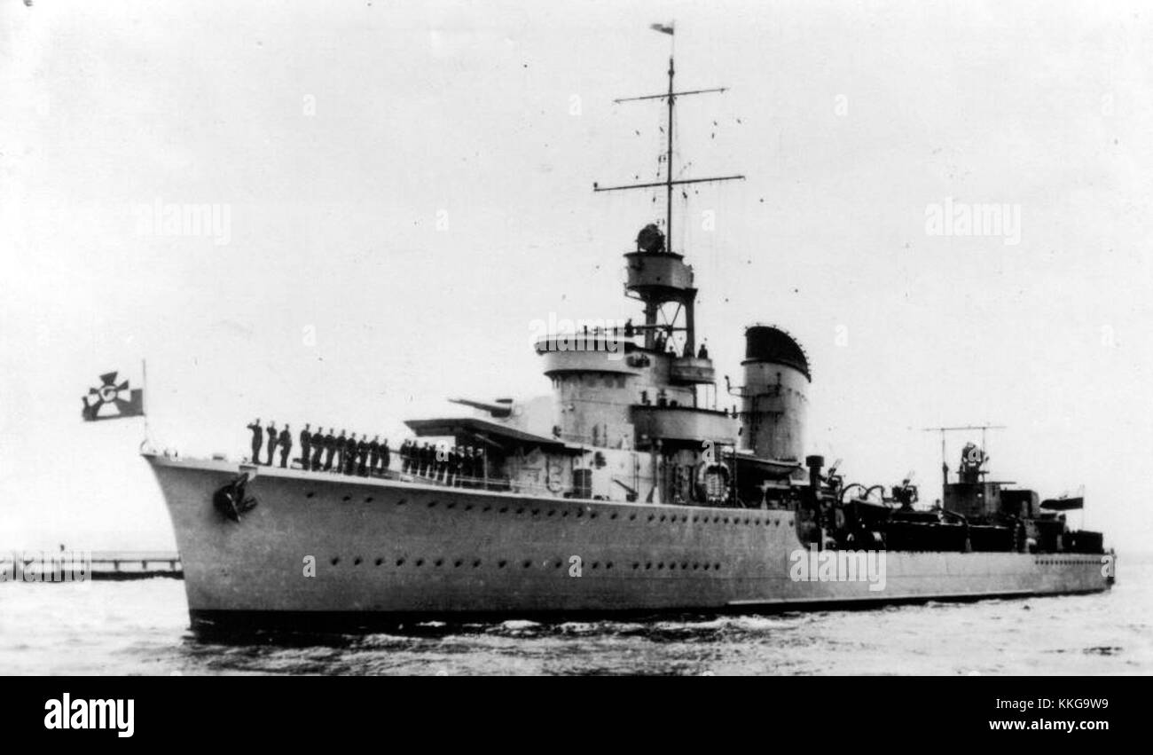 The ORP *Grom* was a Polish Navy destroyer commissioned in 1937. It was ...