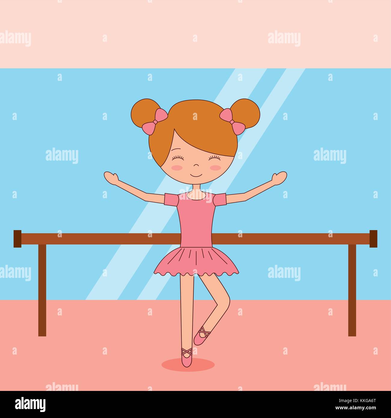 ballerina in dance for ballet school or studio performance vector ...