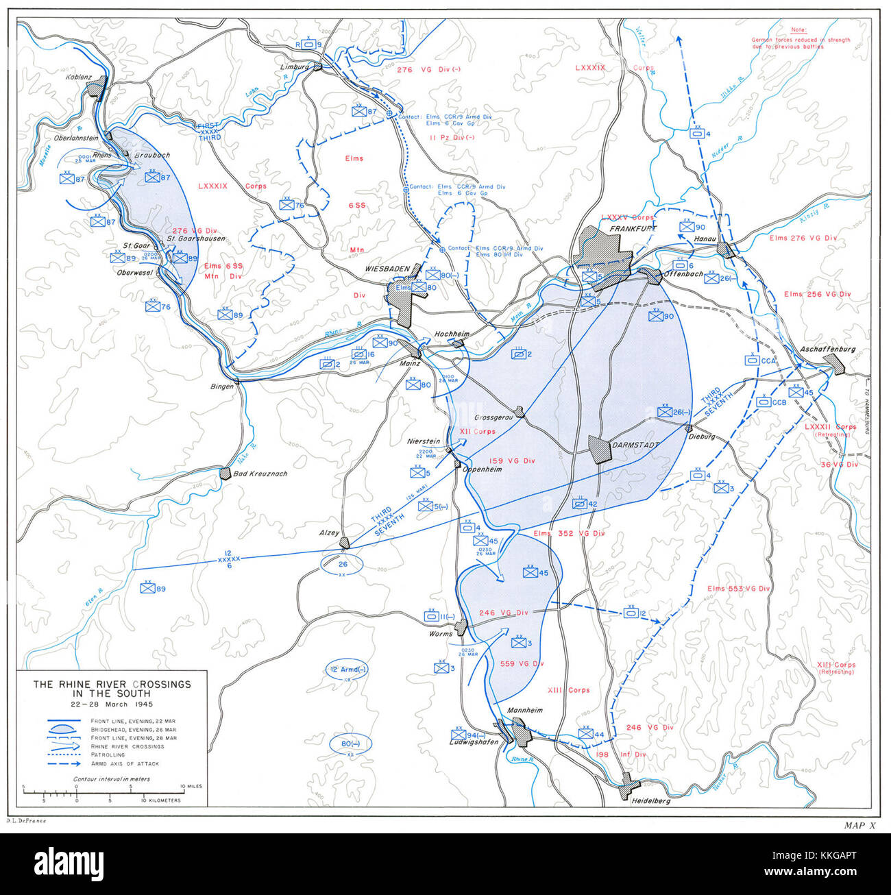 The Rhine River crossings in the southern region depict key transport ...