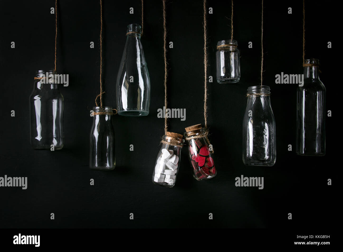 Set of empty bottles Stock Photo - Alamy
