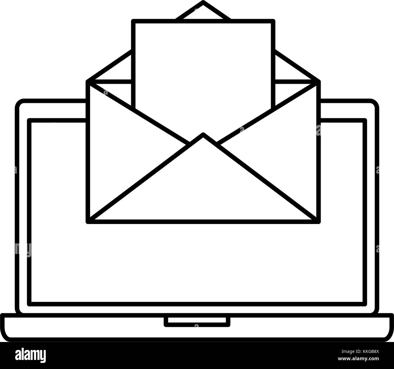 laptop computer with envelope Stock Vector Image & Art - Alamy