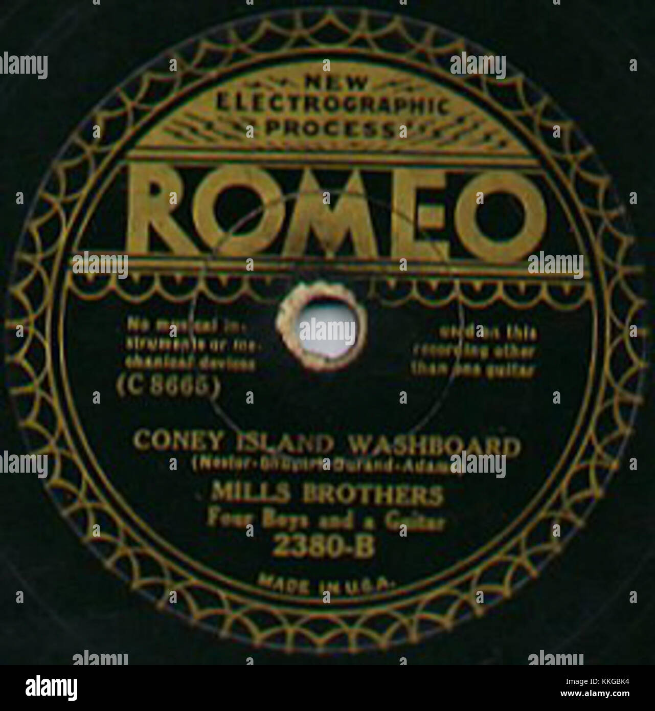 A label from Romeo Electric, likely referring to a specific product or brand within the ...