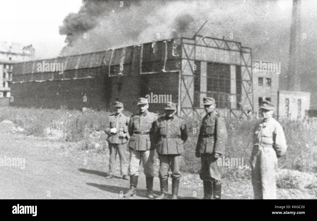 The Ursus factory in Warsaw was set on fire during the Warsaw Uprising ...