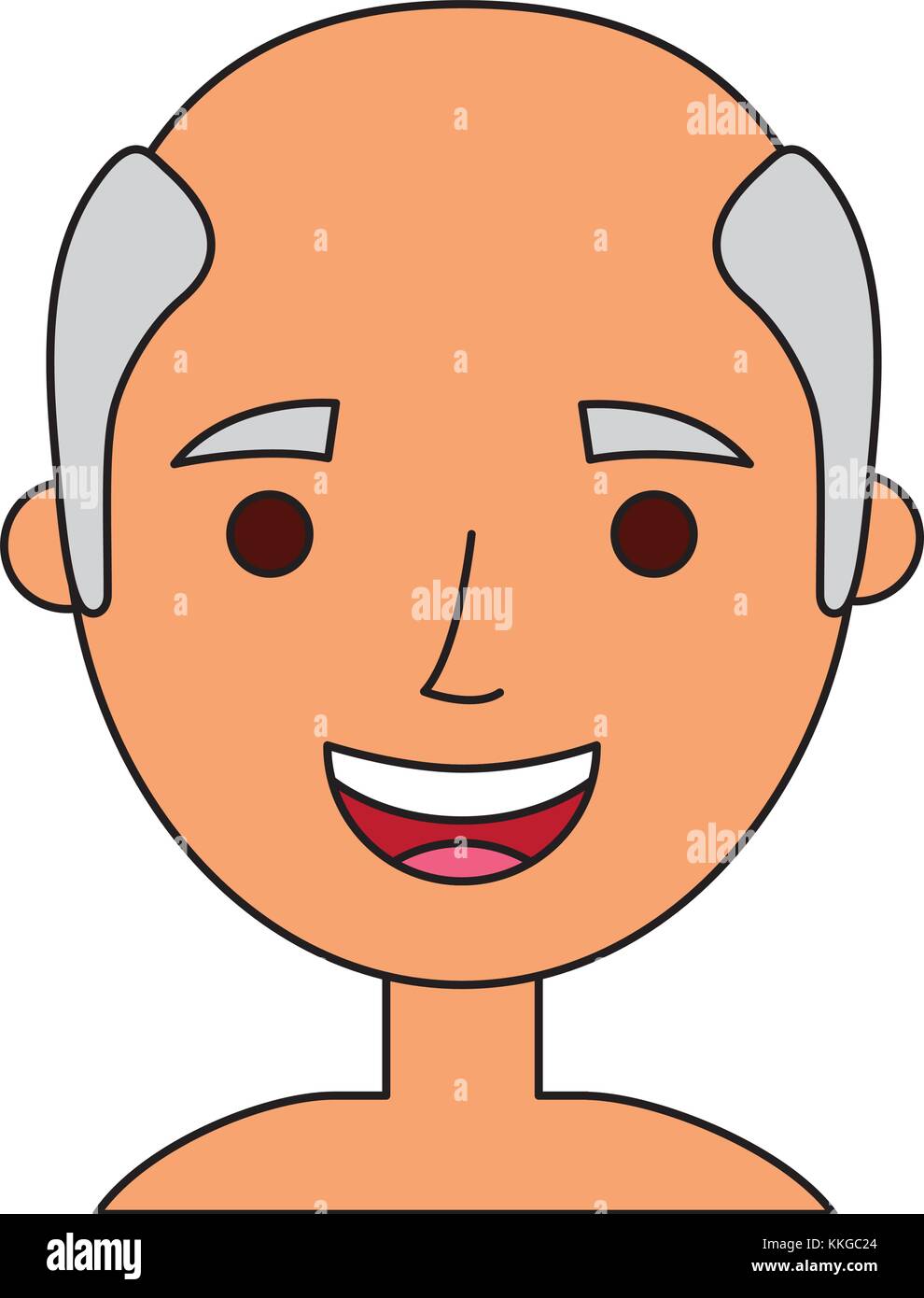the face old man profile avatar of the grandfather Stock Vector Image ...