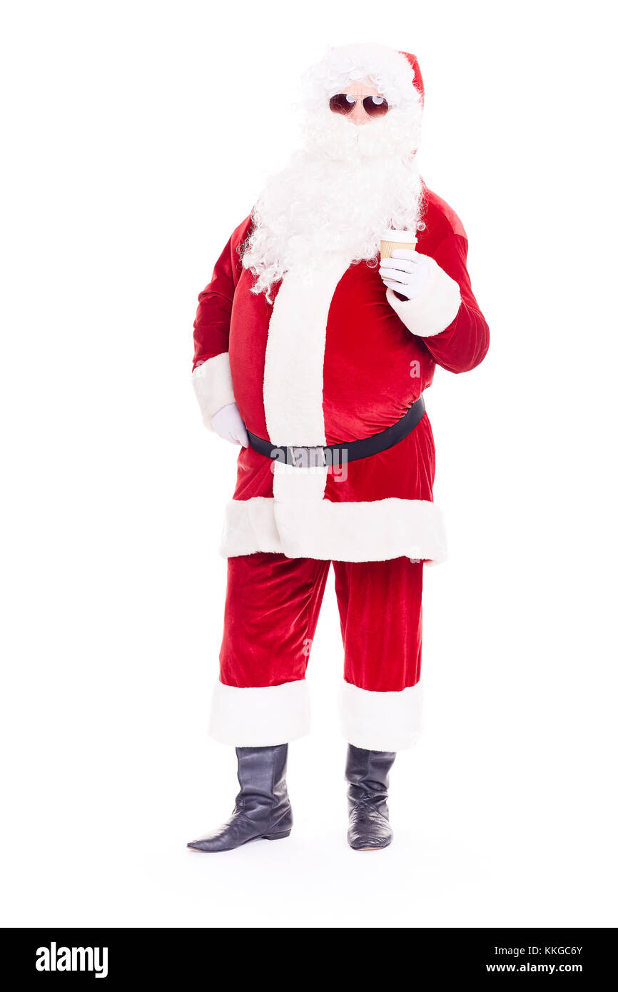 Santa Claus Holding Red Cup High Resolution Stock Photography and ...