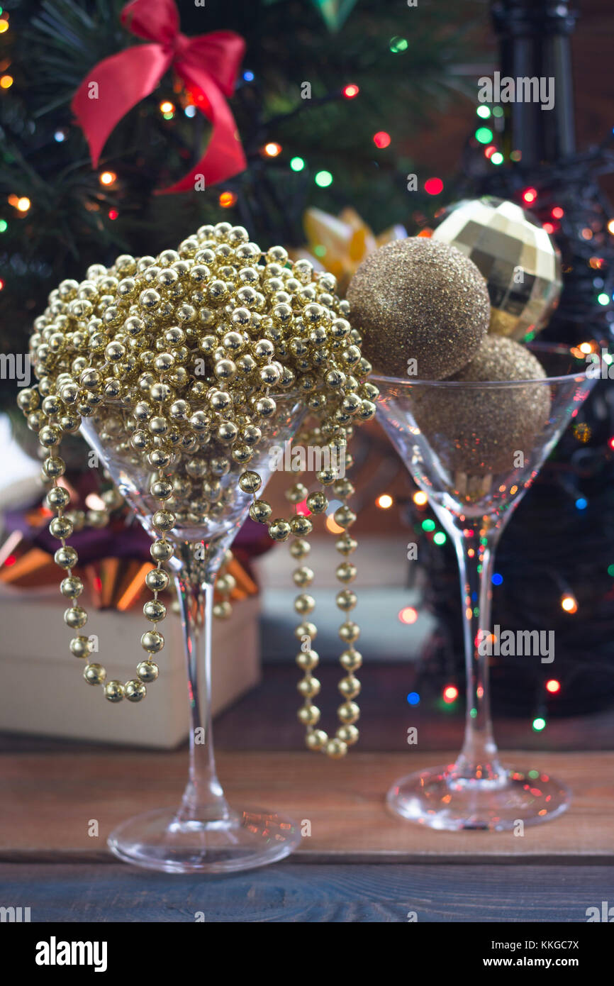 Festive still life with two cocktail glasses Stock Photo - Alamy