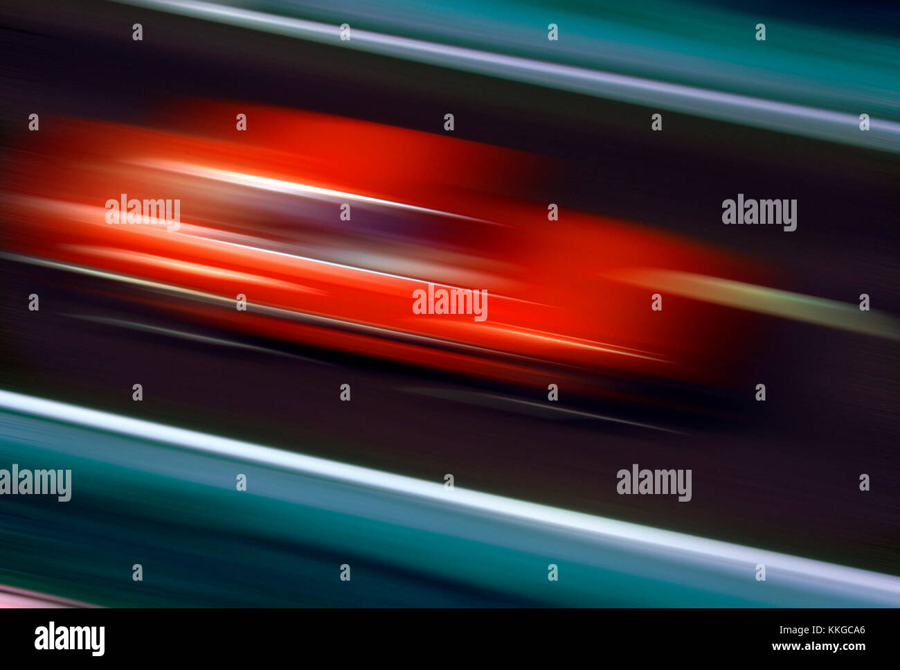 Speed - Blur of a fast moving red car on a European motorway Stock ...