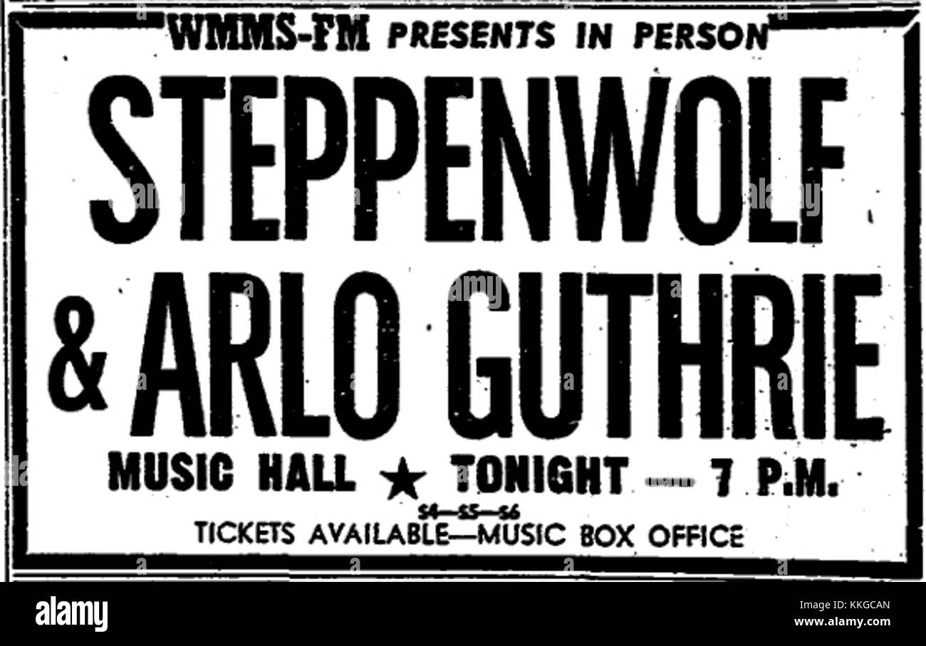 A 1969 print advertisement for the legendary rock band Steppenwolf ...