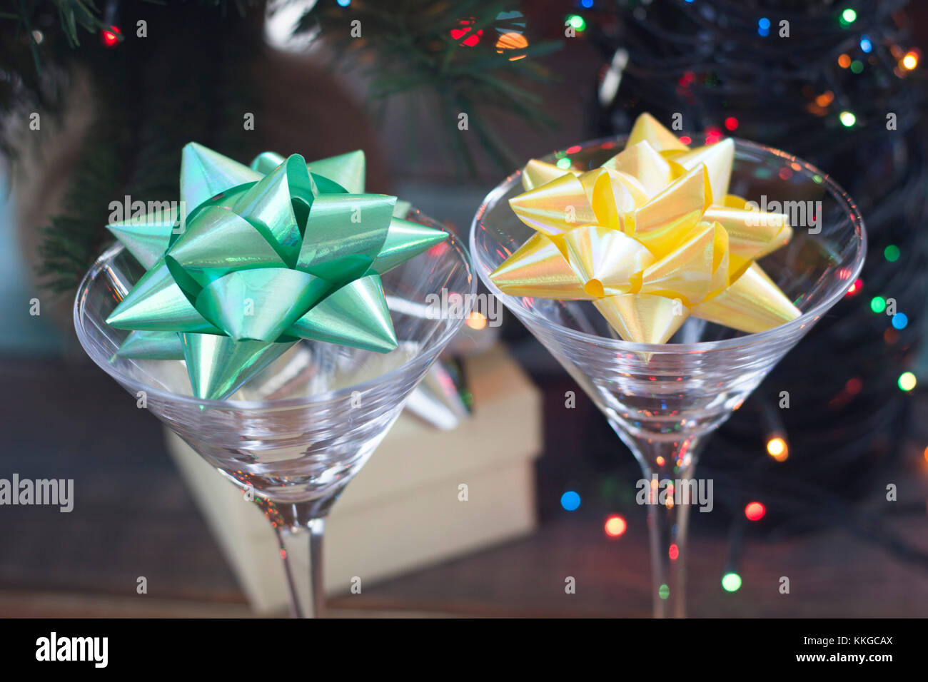 Festive still life with two cocktail glasses Stock Photo - Alamy