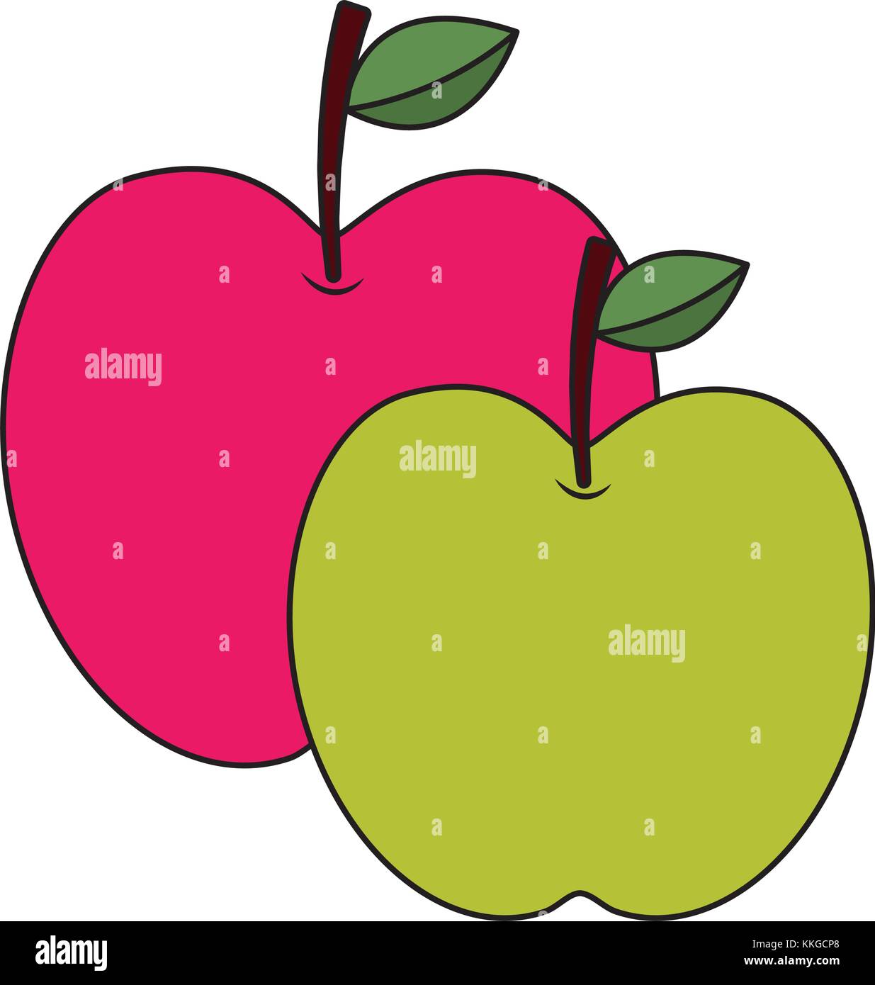 two apple fruit tropical nutrition food health Stock Vector Image & Art ...