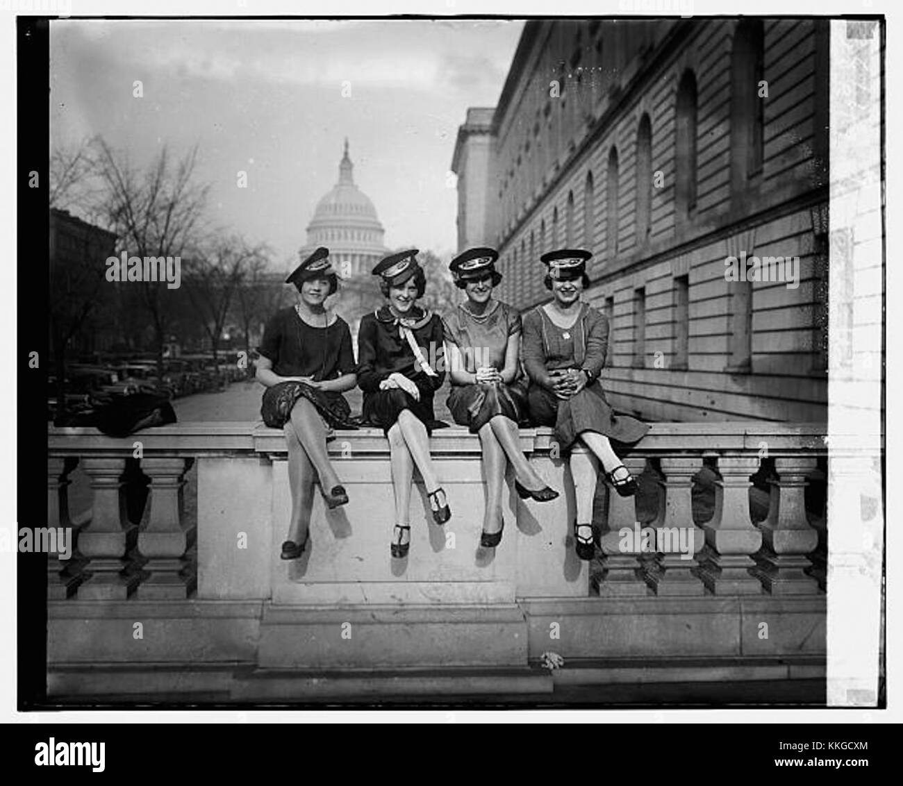 This photograph from 1925 shows Western Union messenger girls outside ...