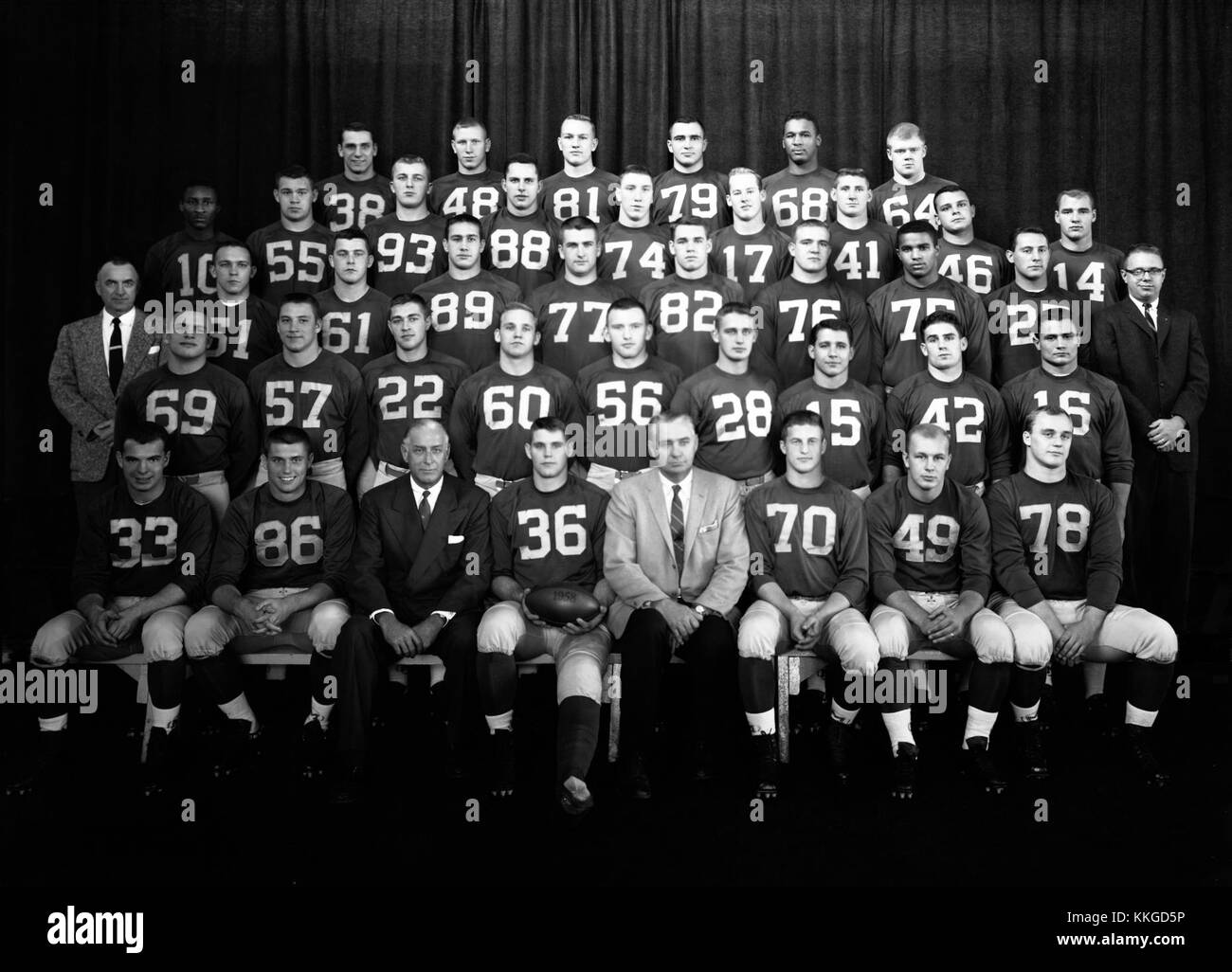 The 1958 Michigan football team is depicted in this image, showcasing ...