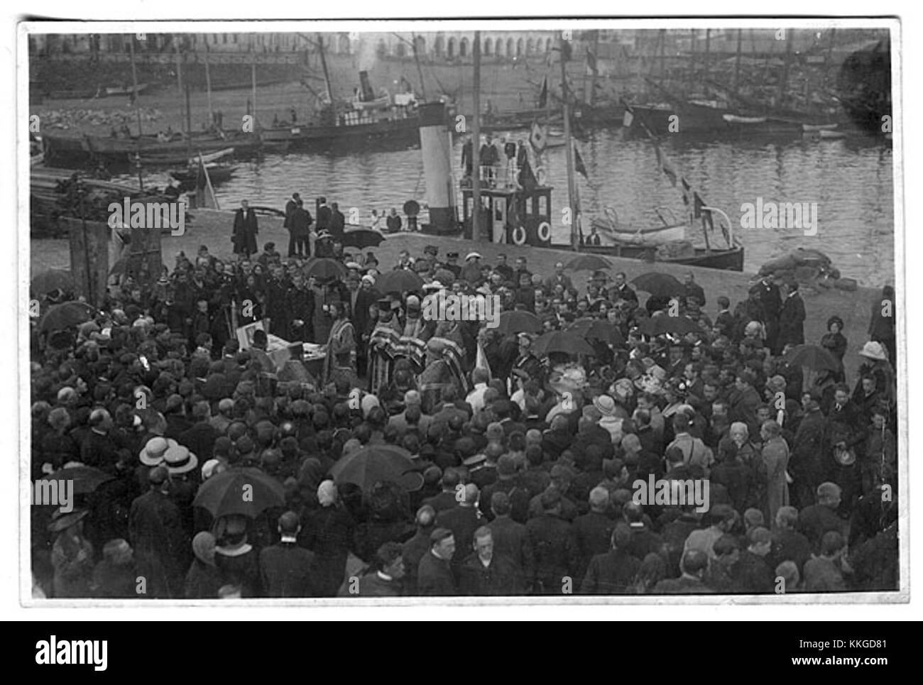 A historical image from 1912, depicting events in Arkhangelsk, Russia ...