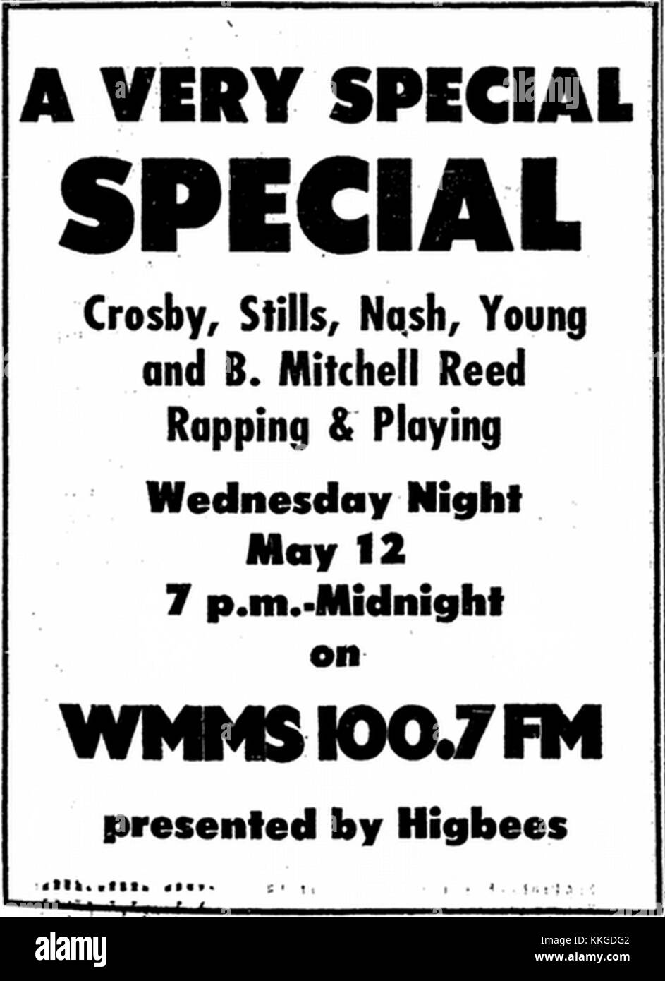 The 1971 print ad for WMMS, a Cleveland radio station, promotes a ...