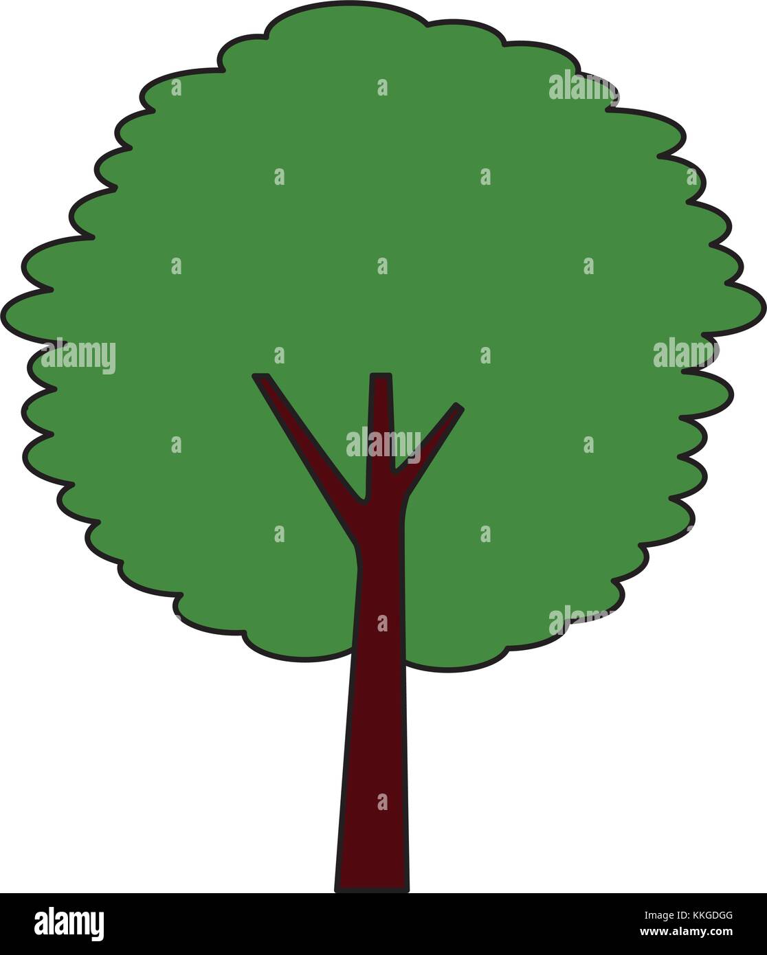 green tree trunk bush nature forest Stock Vector Image & Art - Alamy