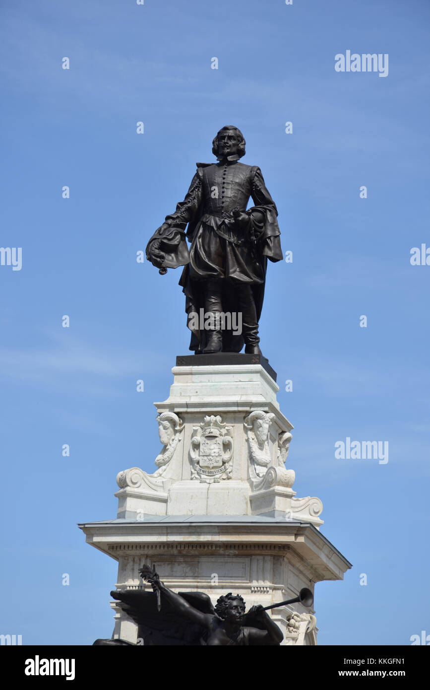 Canada, Quebec, Quebec City, Old Quebec Statue of Samuel de Champlain ...
