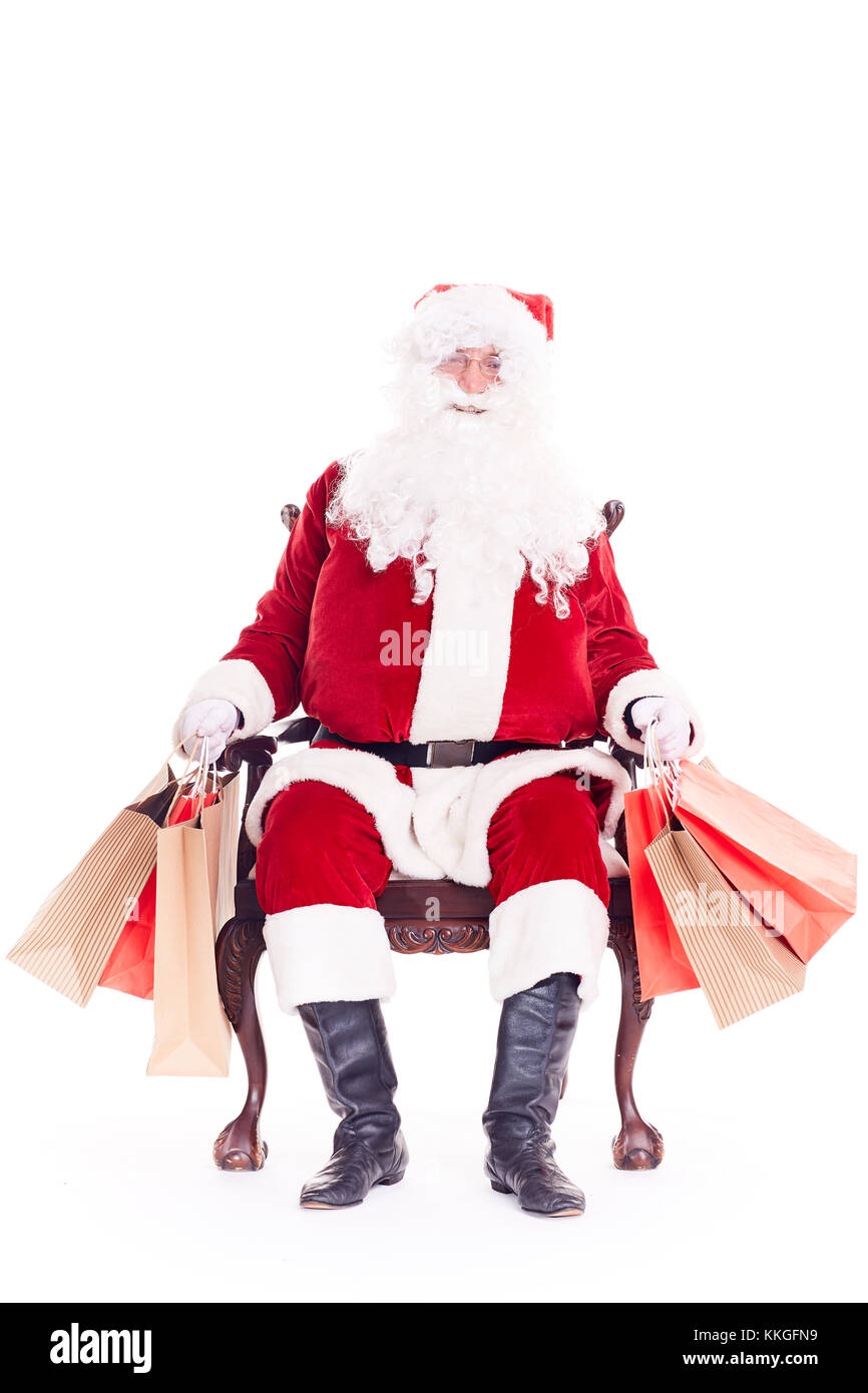 Santa after Christmas shopping Stock Photo - Alamy