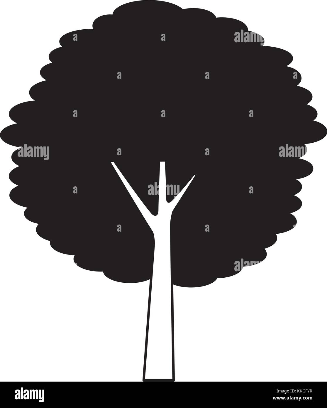 green tree trunk bush nature forest Stock Vector Image & Art - Alamy