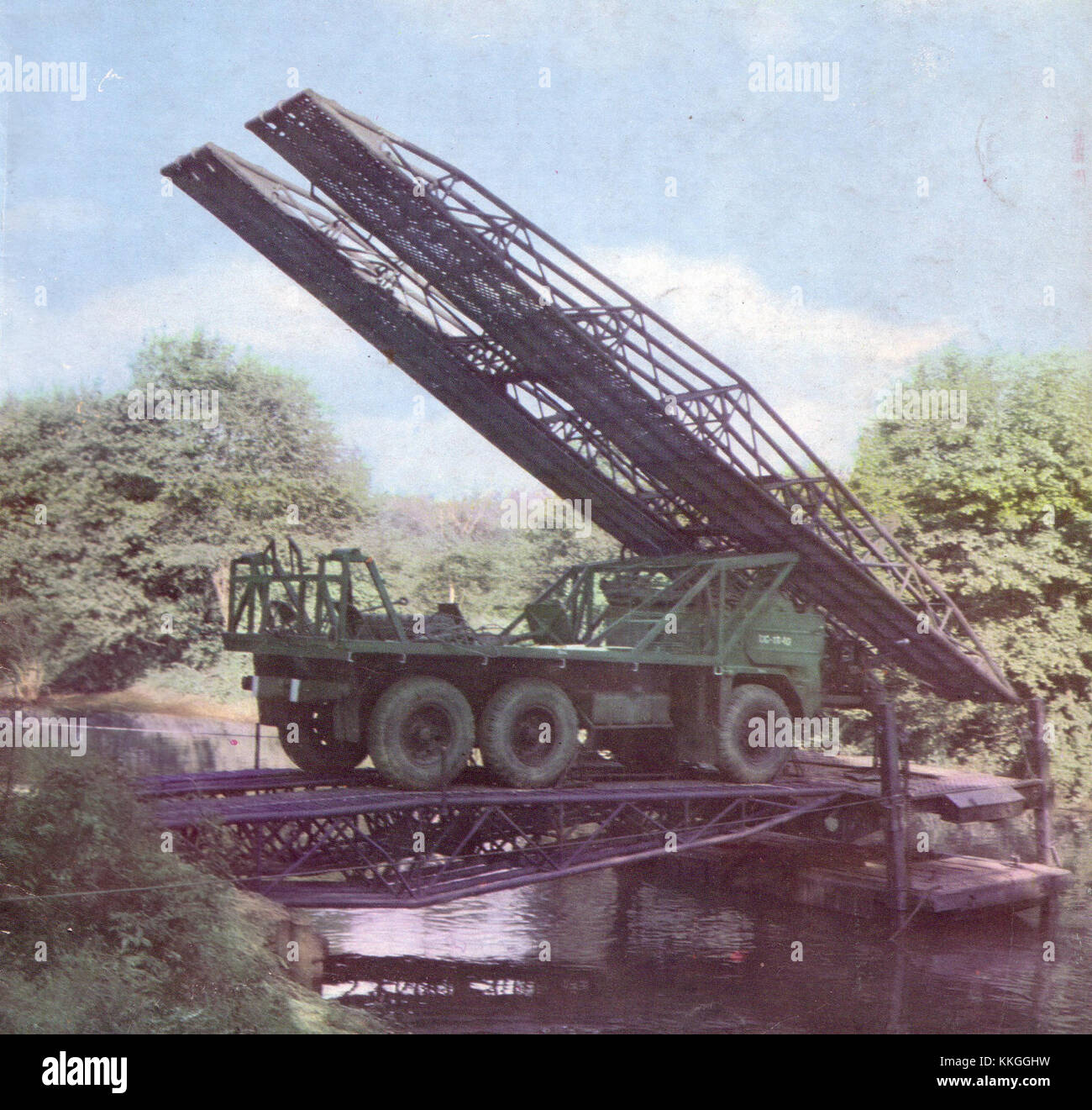 The Bridgelayer NTW 5 87 is a military vehicle designed to lay bridges ...