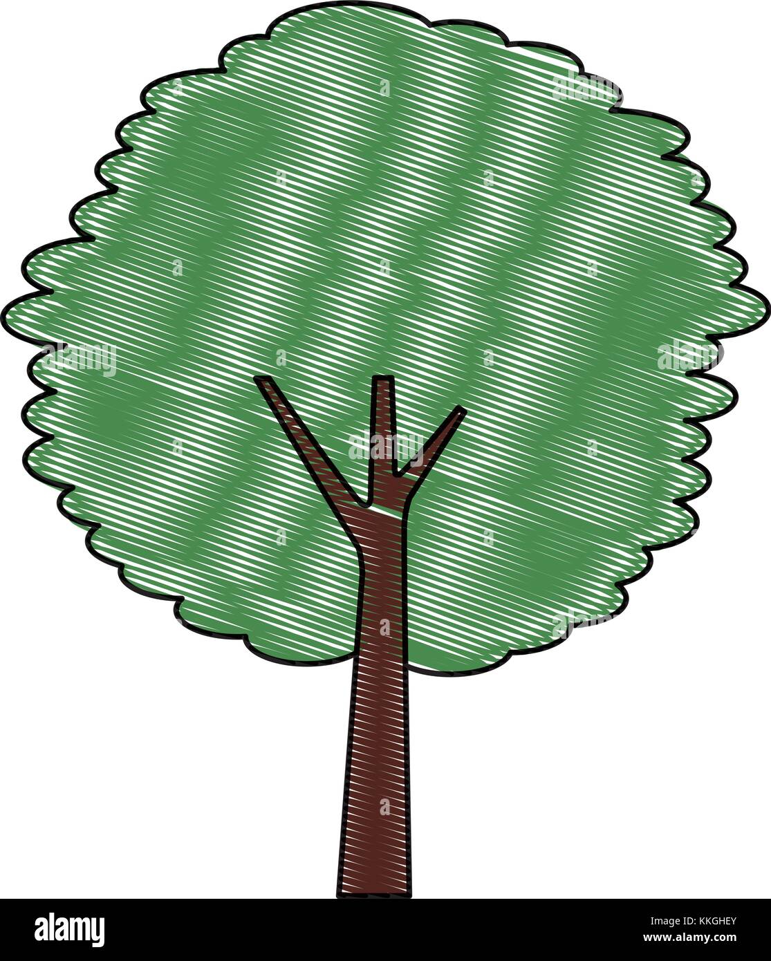 green tree trunk bush nature forest Stock Vector Image & Art - Alamy