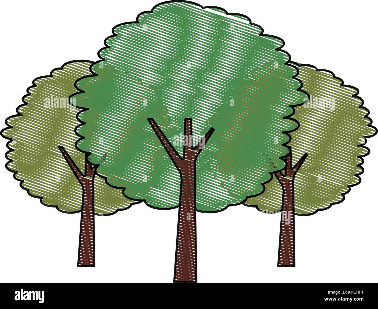 green three tree plant botanical natural Stock Vector Image & Art - Alamy