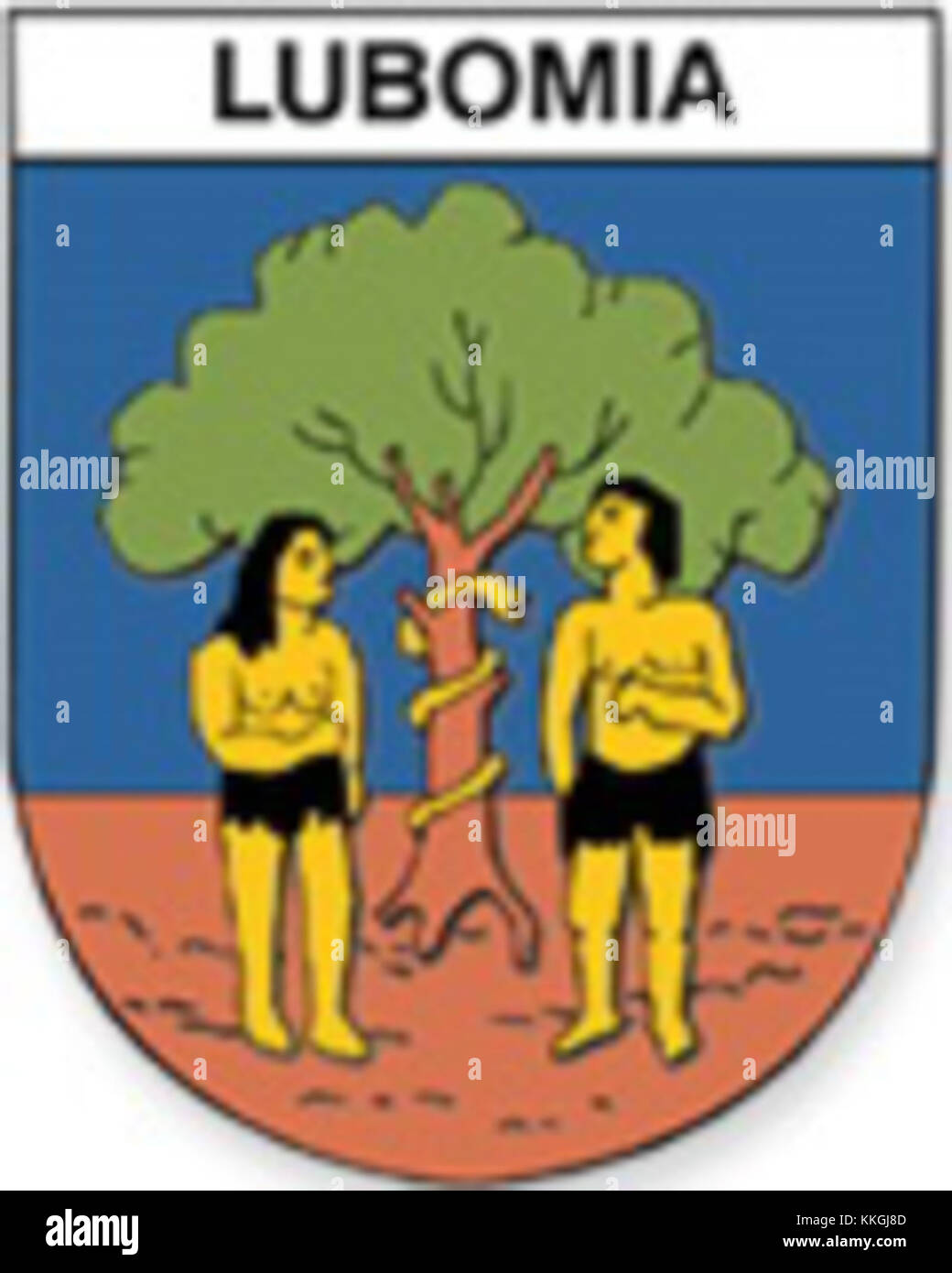 The coat of arms (COA) of Lubomia, a rural municipality in Poland ...