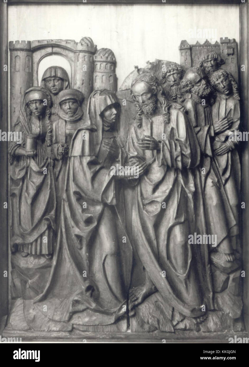 This religious scene depicts Christ's Farewell to Mary, often seen in ...