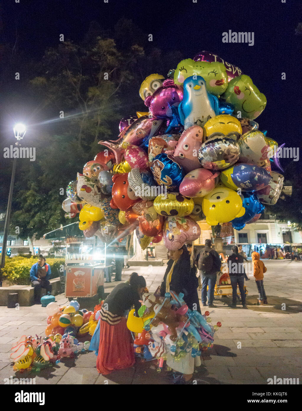 OAXACA, MEXICO - JANUARY 10, 2015: VENDOR SELLING BALLOONS Stock Photo ...