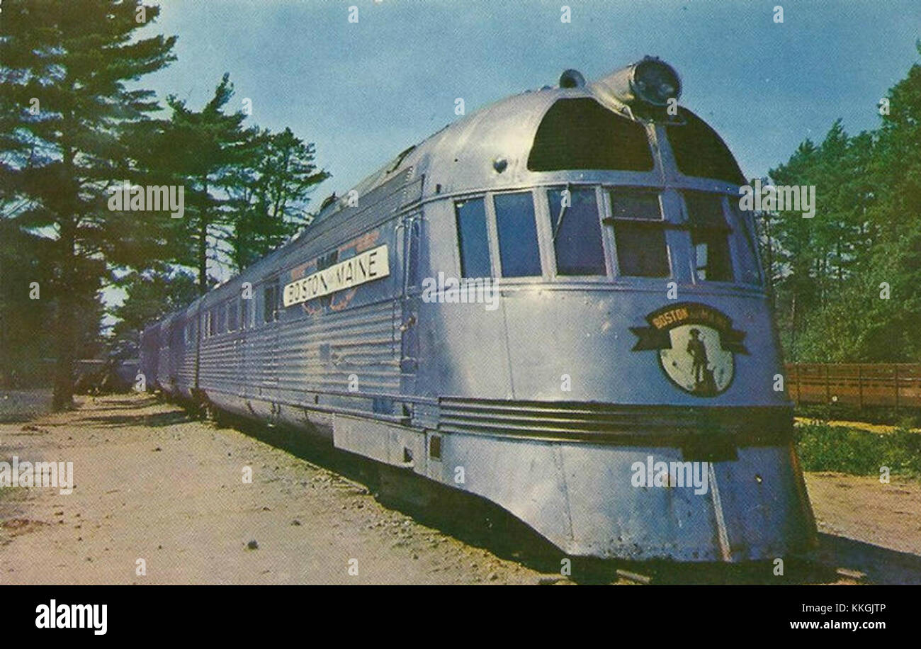 A historic photograph of the Flying Yankee, a famous passenger train ...