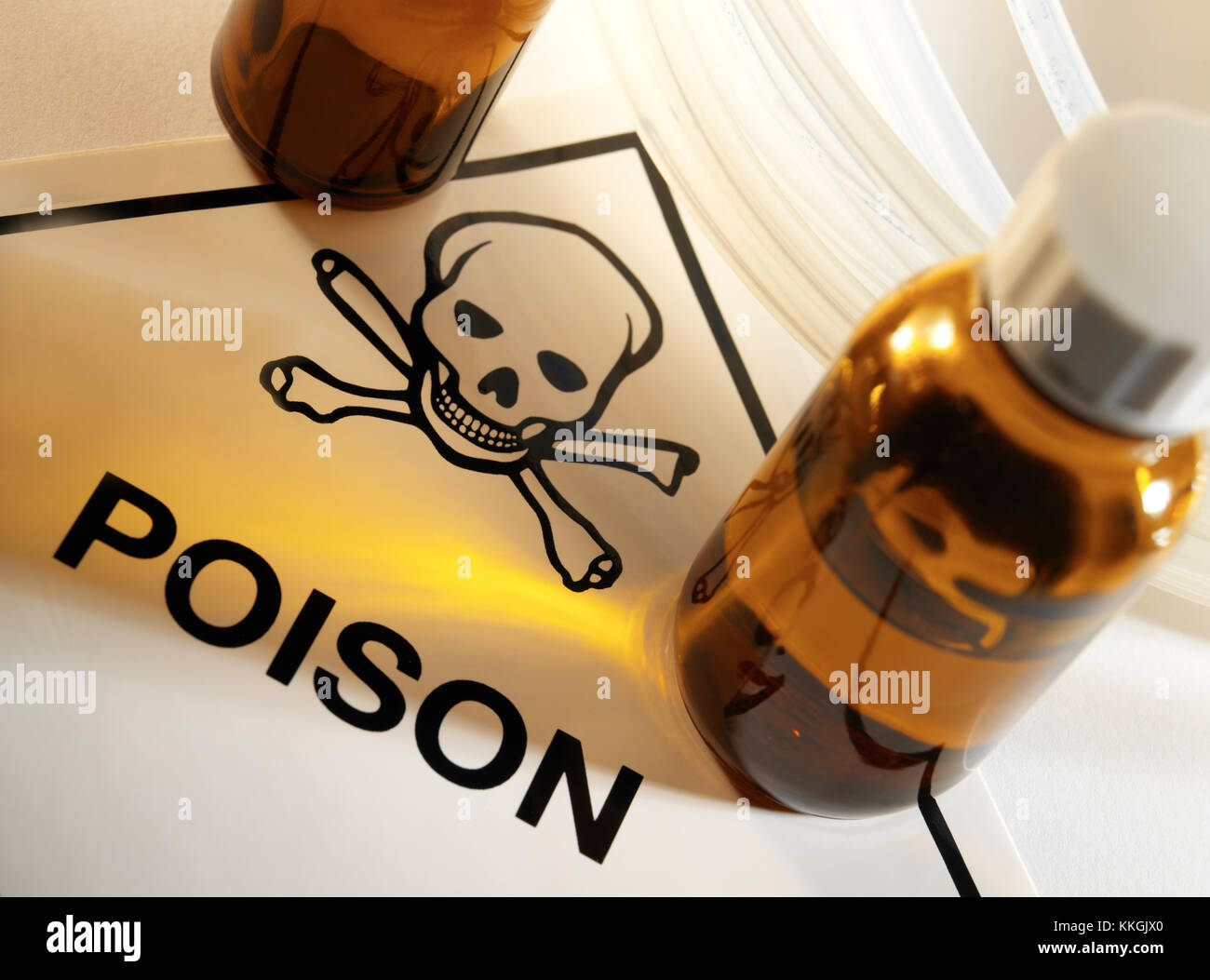 Poison bottles with Poison symbol and Skull and Crossbones Stock Photo ...