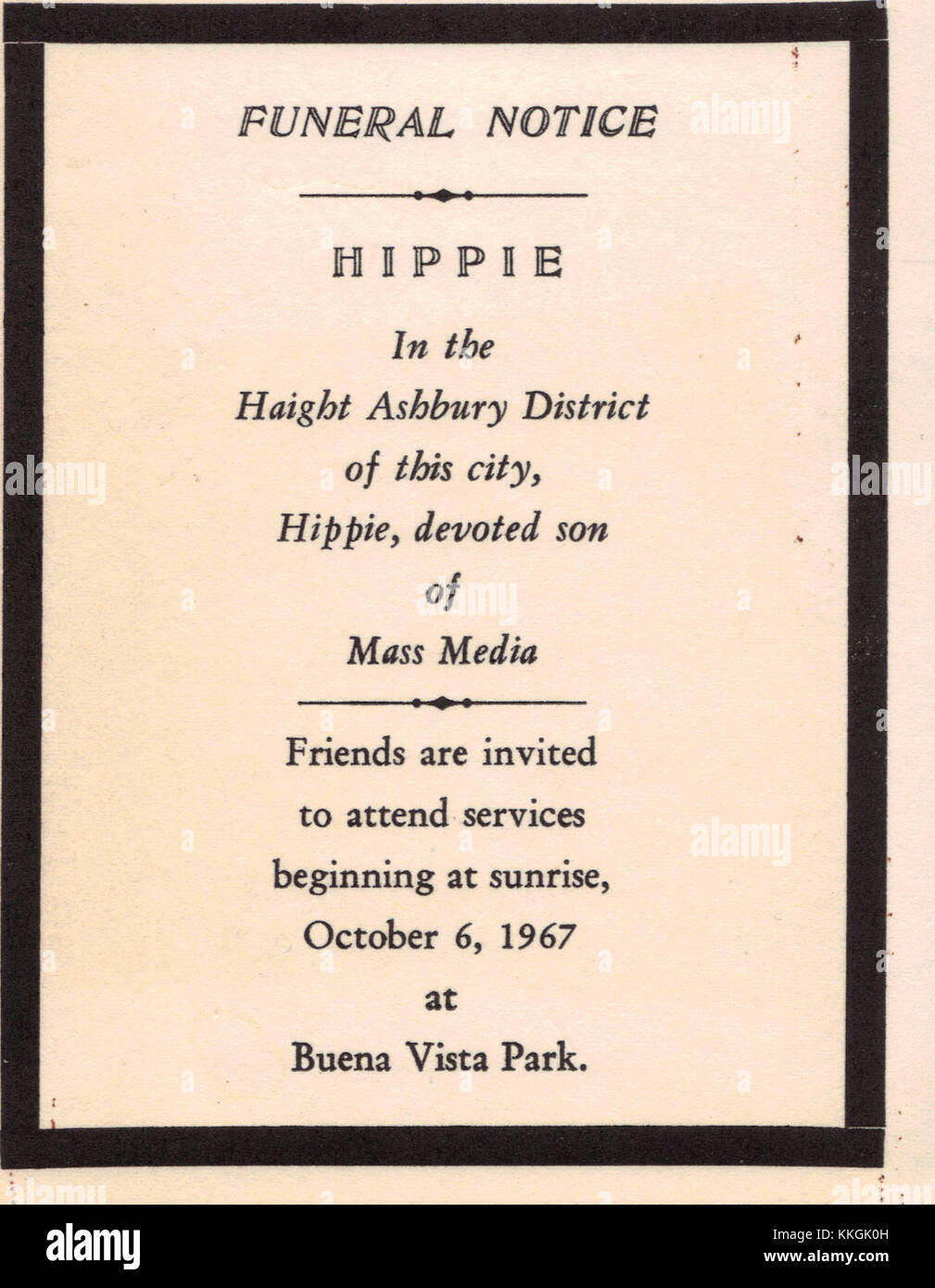 The 'Death of Hippie' refers to the cultural and societal shift during ...