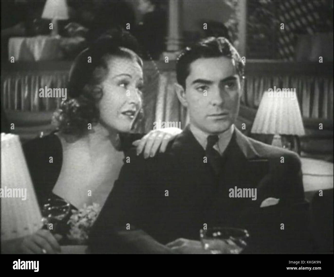 This image captures Ethel Merman and Tyrone Power in a 1940s film ...