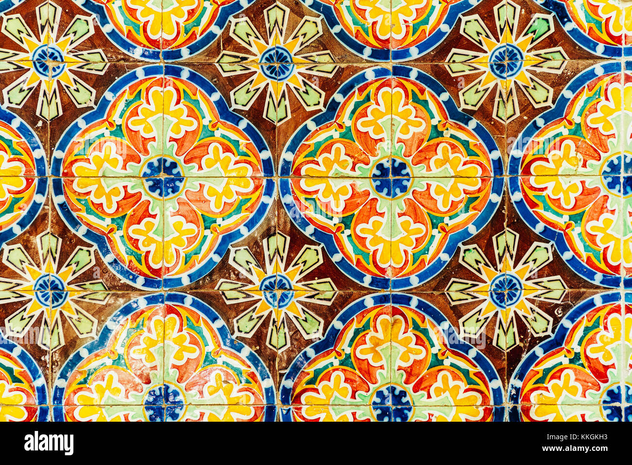 Beautiful Ceramic Wall Texture Pattern In Lisbon, Portugal Stock Photo ...