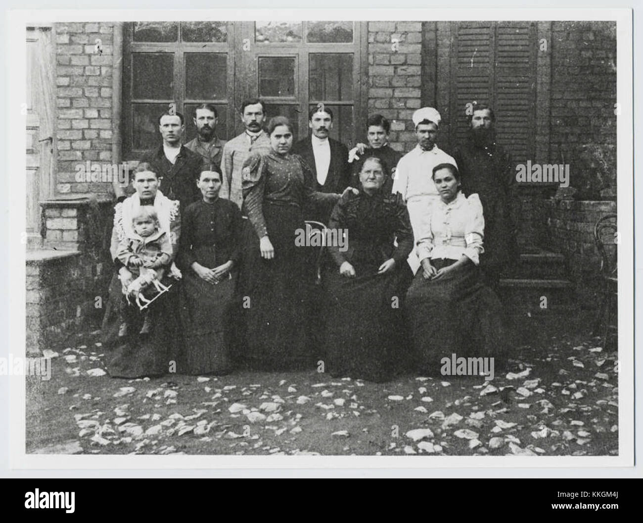 Photograph depicting the household staff of the Hughes family in the ...