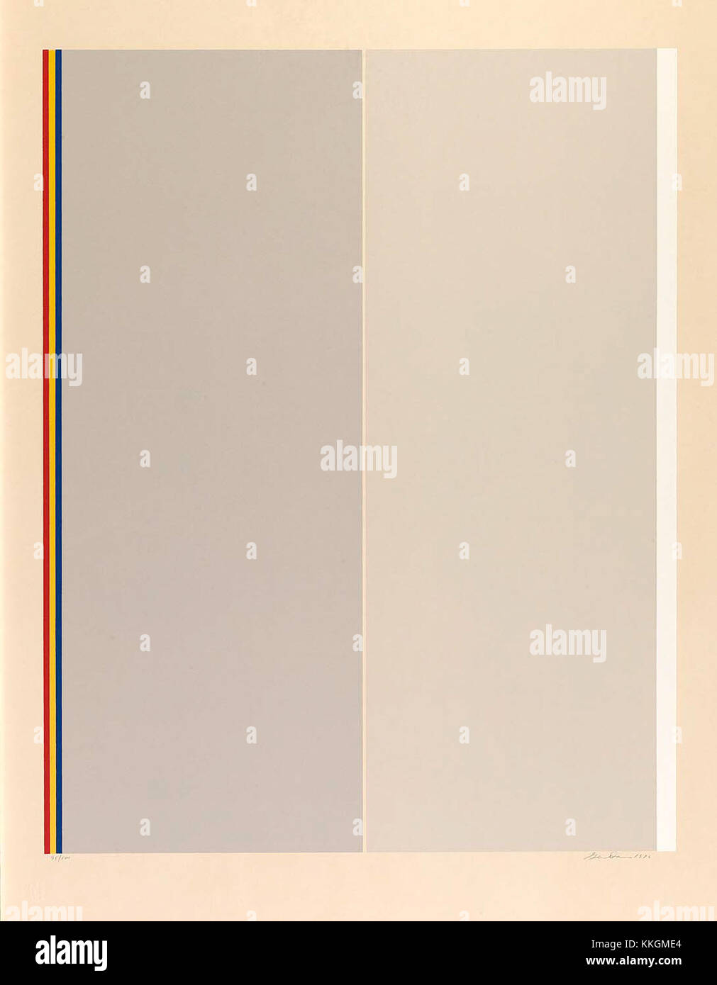 Gene Davis's '5th Anniversary' is a vibrant abstract painting featuring ...