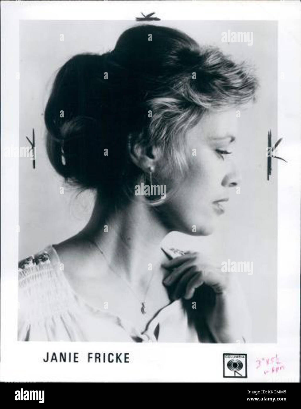 This promotional photo features Janie Fricke, a well-known American ...