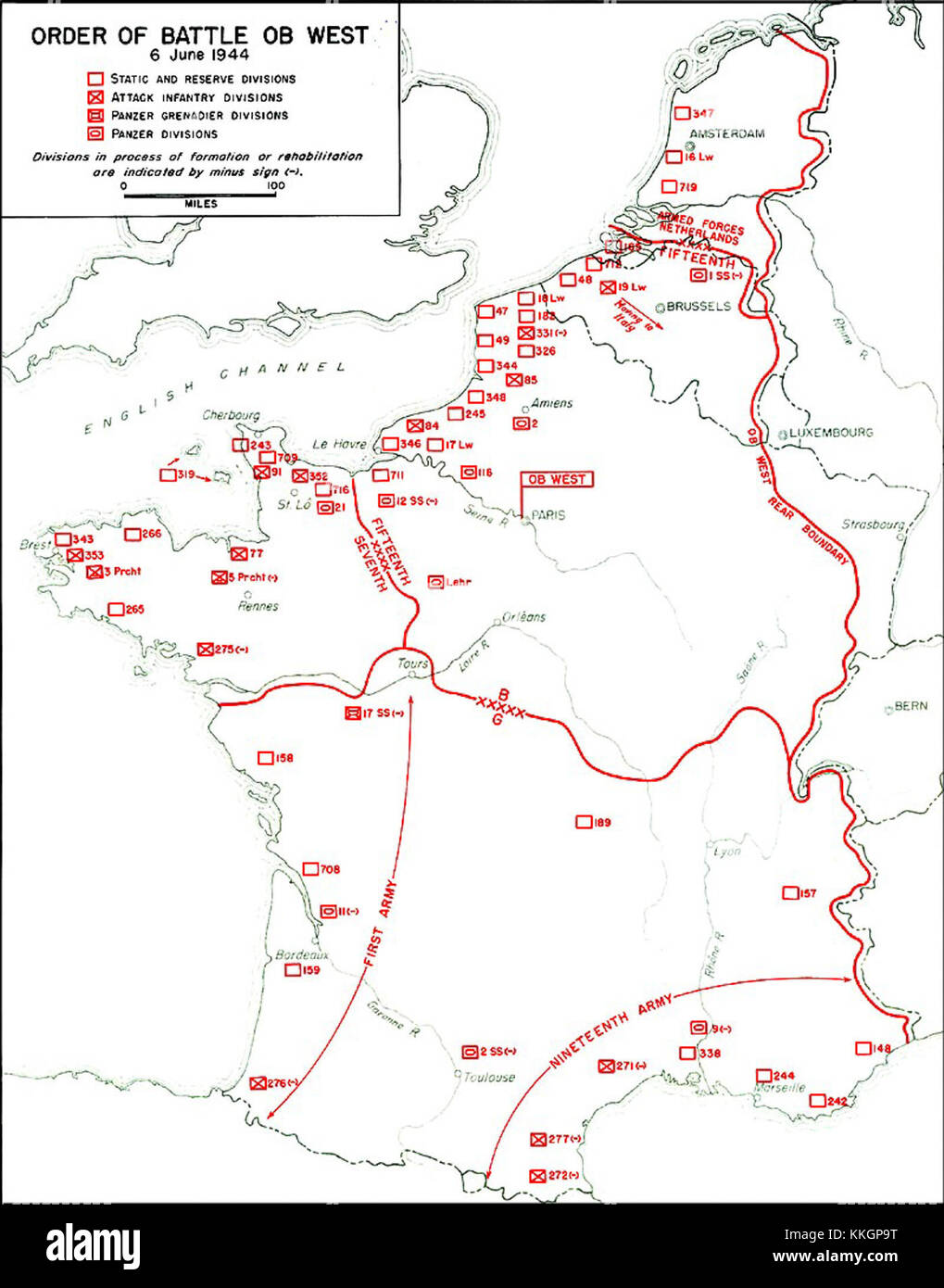 Order of battle - OB West, 6 June 1944 Stock Photo - Alamy