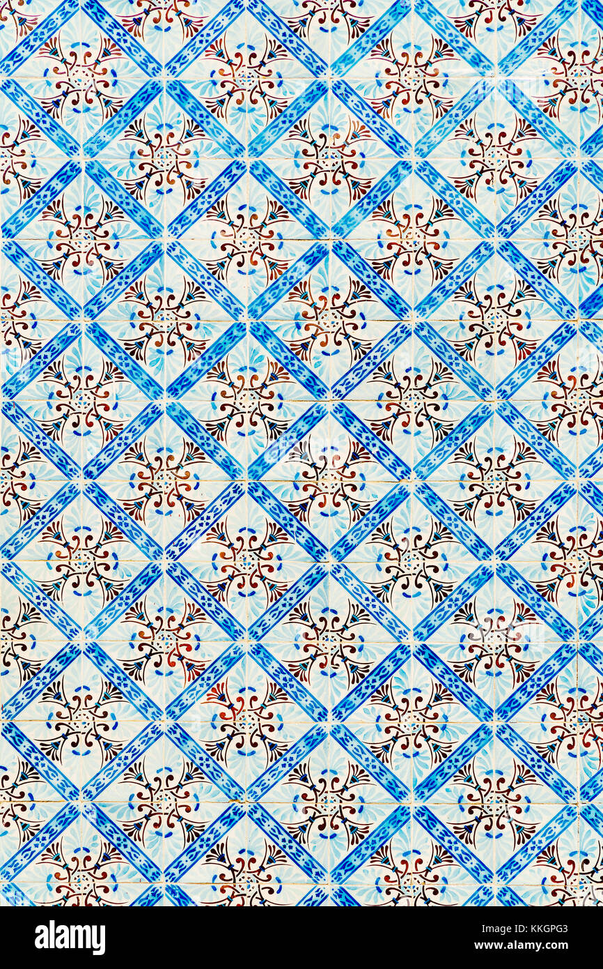 Beautiful Ceramic Wall Texture Pattern In Lisbon, Portugal Stock Photo ...