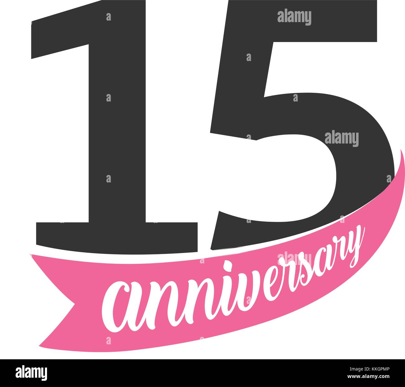 Fifteenth Anniversary vector logo. Number 15. Illustration for greeting card, invitation, poster ...