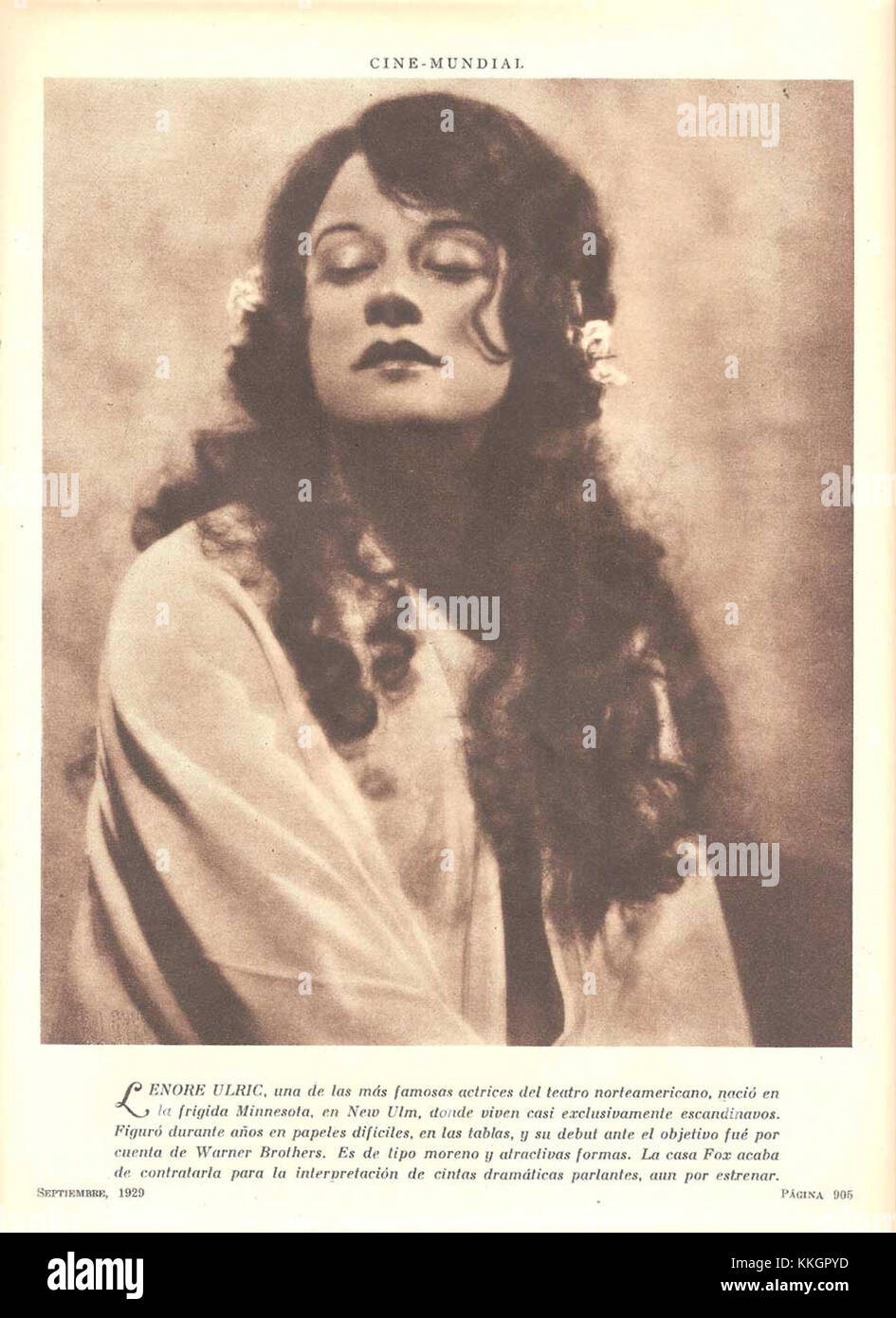 Lenore Ulric, an American actress, appeared in Argentinean magazine ...