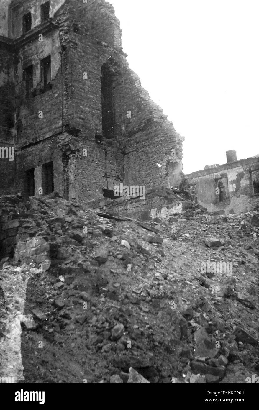 The 'Ruins of Warsaw' image depicts the devastation of Warsaw, Poland ...