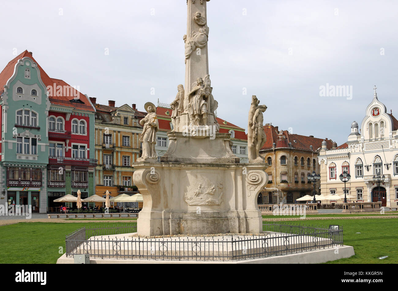 Holy Trinity statue Union square Timisoara Romania Stock Photo - Alamy