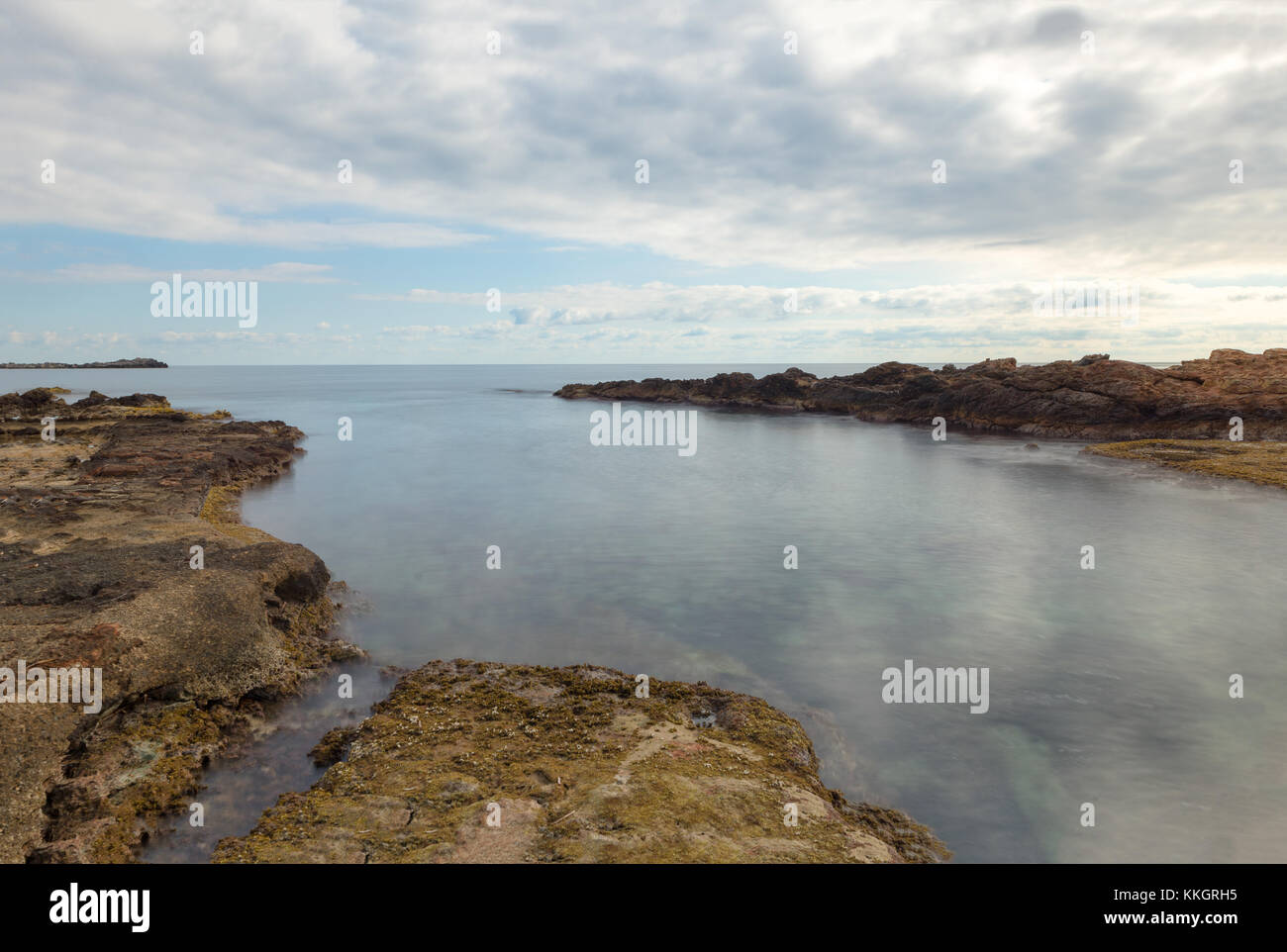 The coast of Des Canar in Ibiza, Balearic Islands, Spain Stock Photo ...