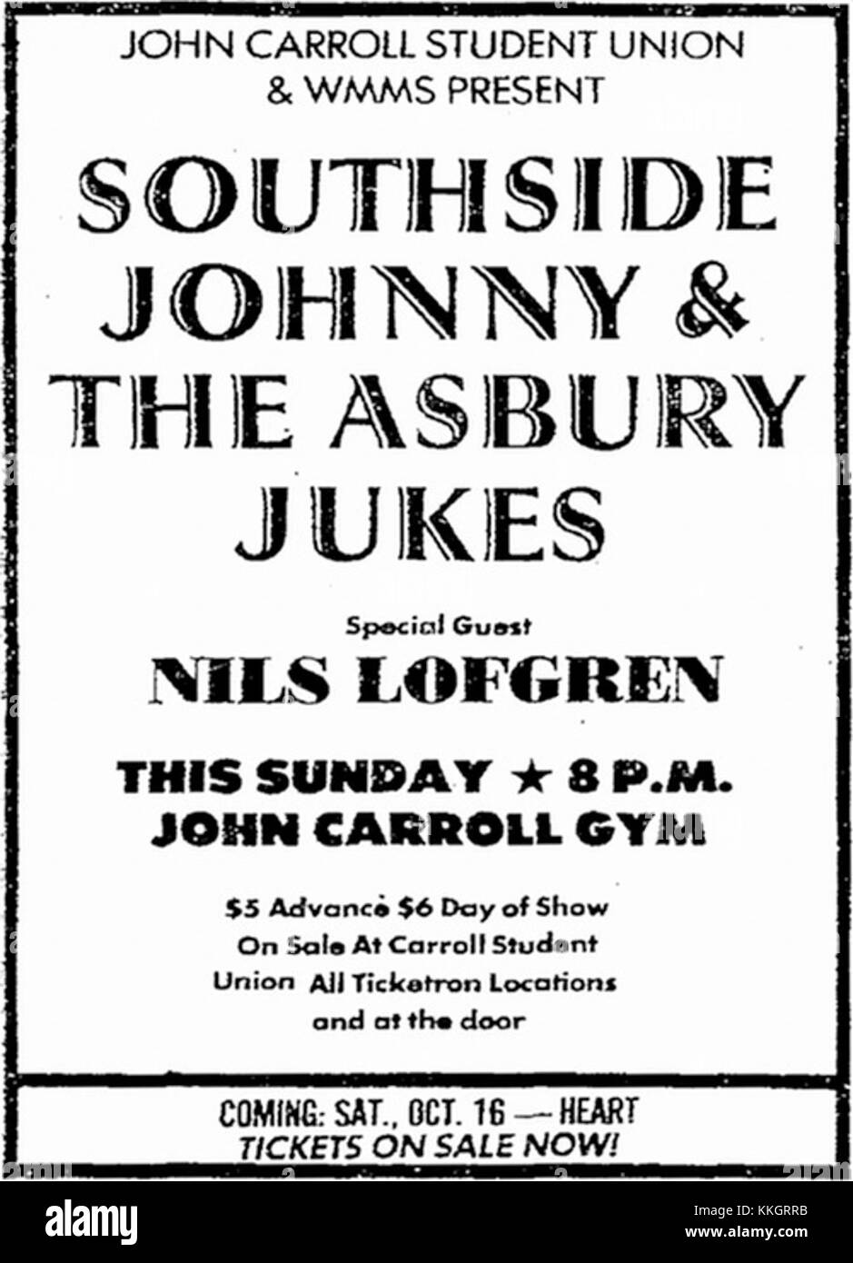 WMMS Presents Southside Johnny - 1976 print ad Stock Photo - Alamy