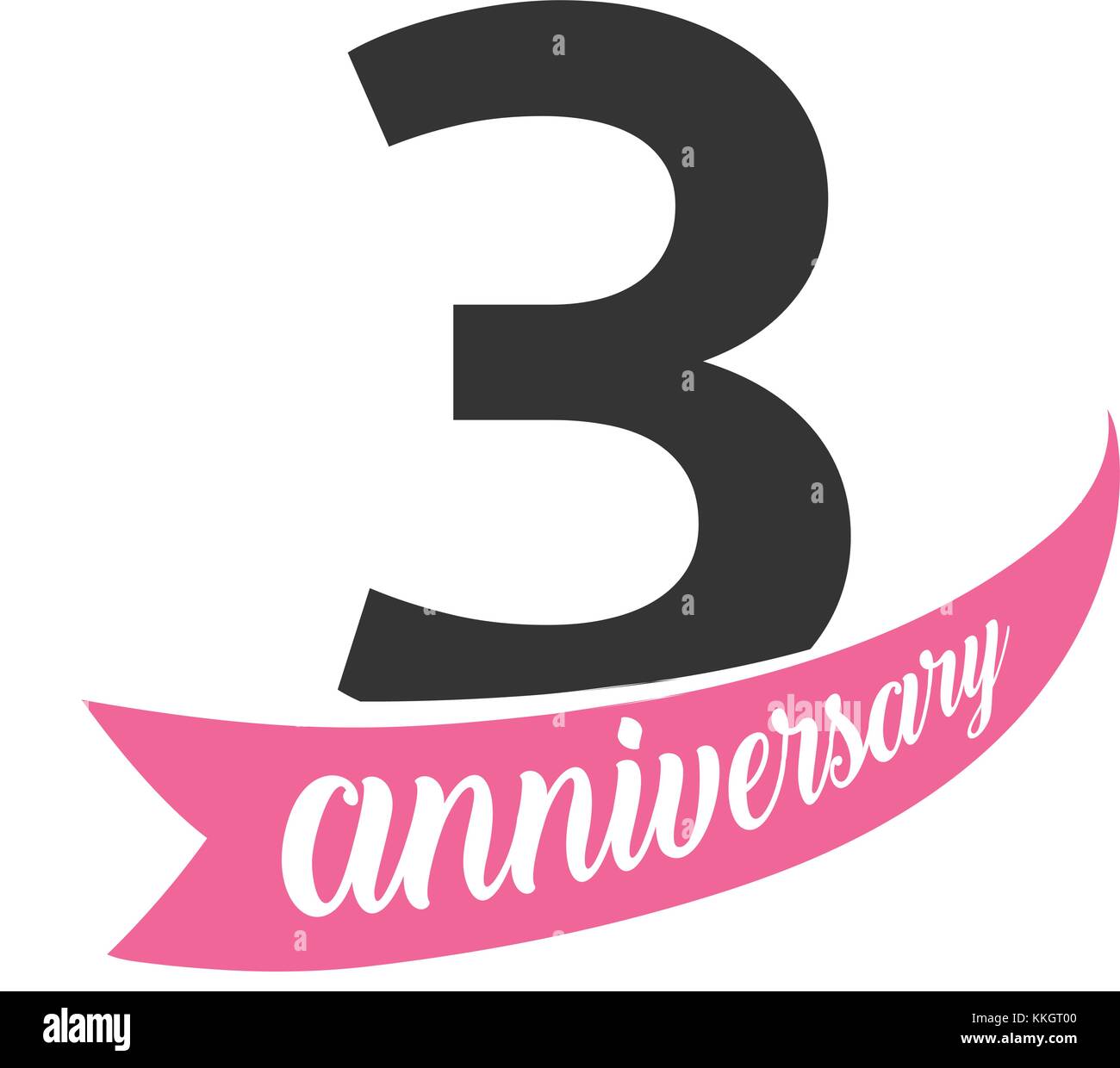 Third Anniversary vector logo. Number 3. Illustration for greeting card ...