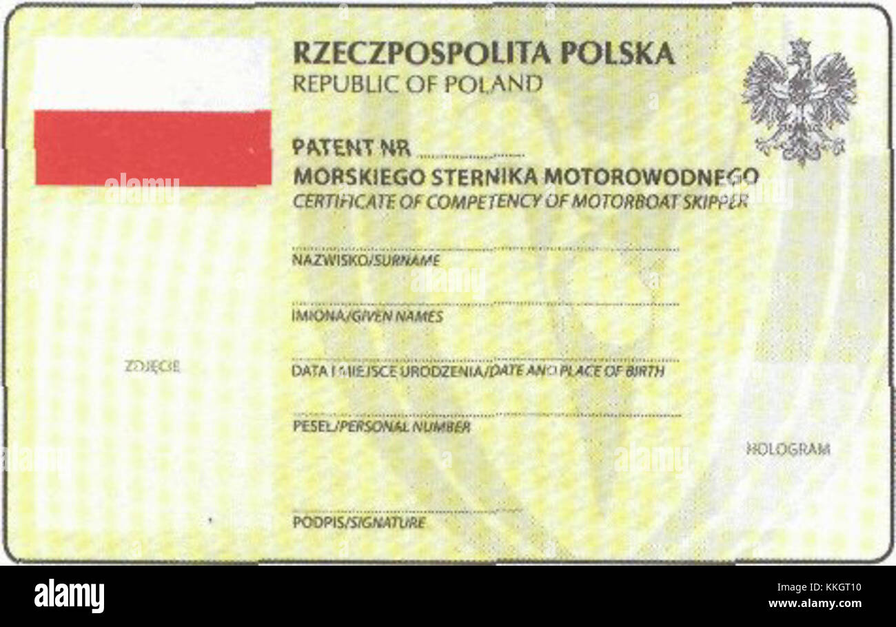 The term 'Wz morski sternik motorowodny' refers to a Polish marine ...