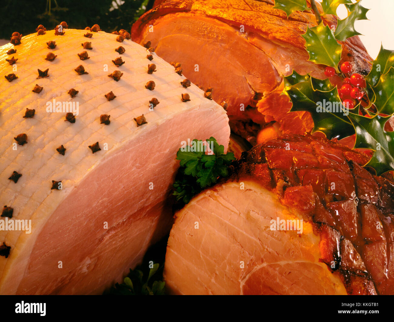 Christmas Diner - Beef, Ham, Turkey Stock Photo - Alamy