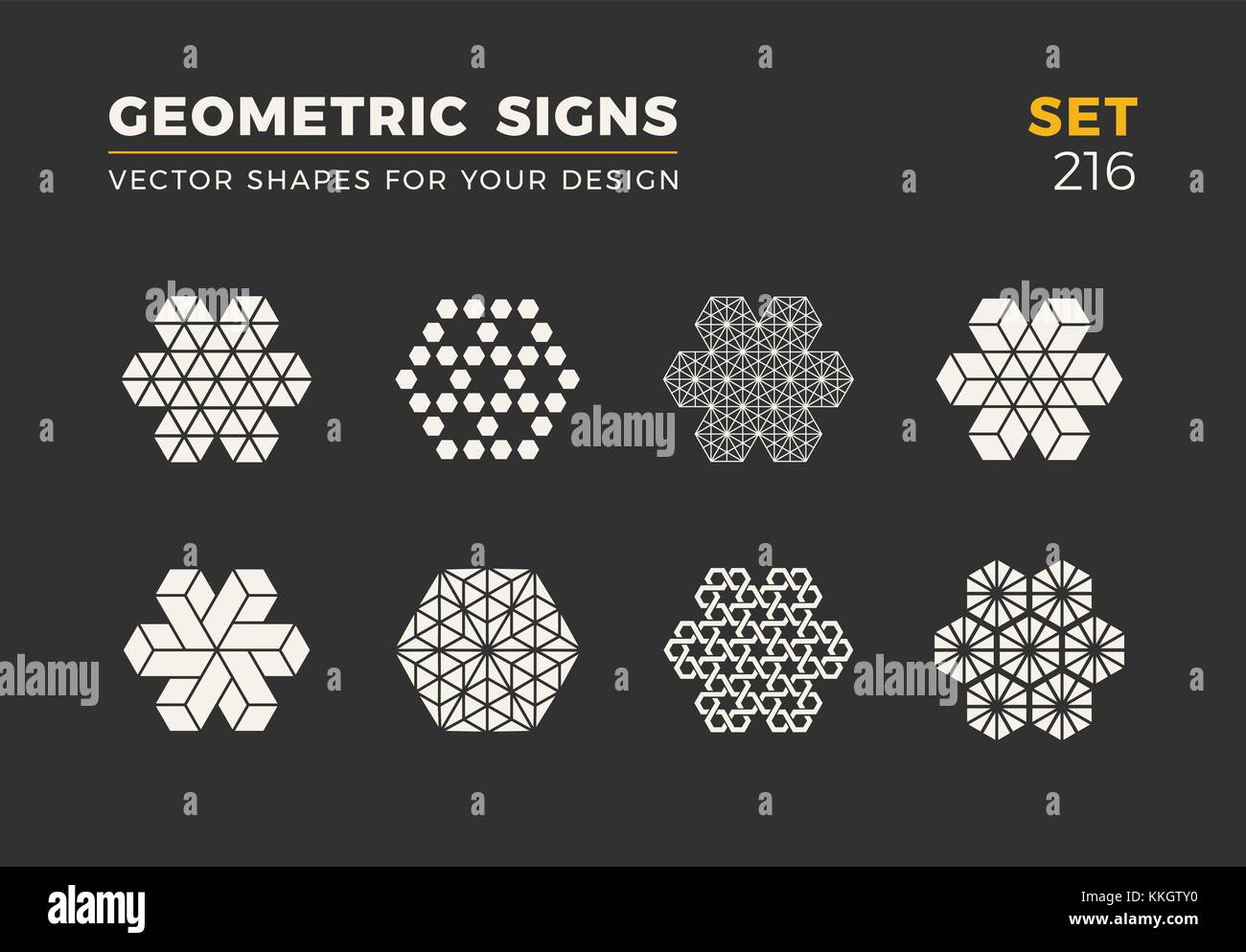 Set of eight minimalistic trendy shapes. Stylish vector logo emblems ...