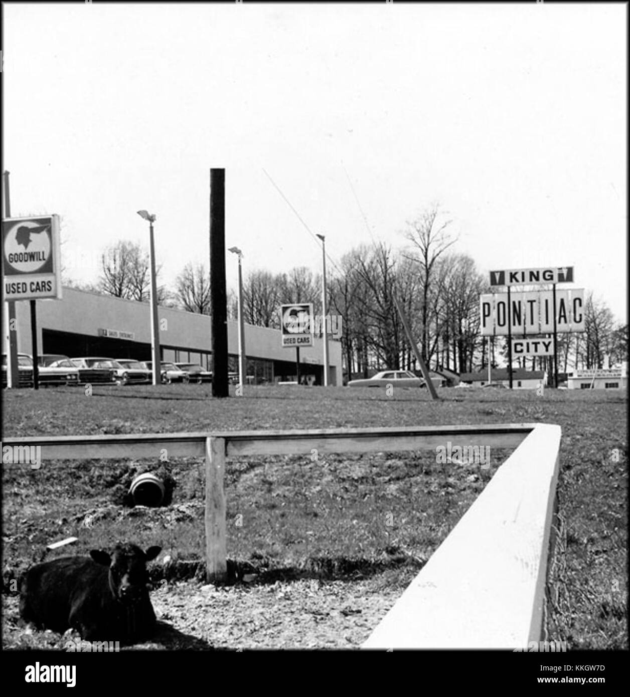 The King Pontiac dealership in Maryland in the 1960s showcases the ...