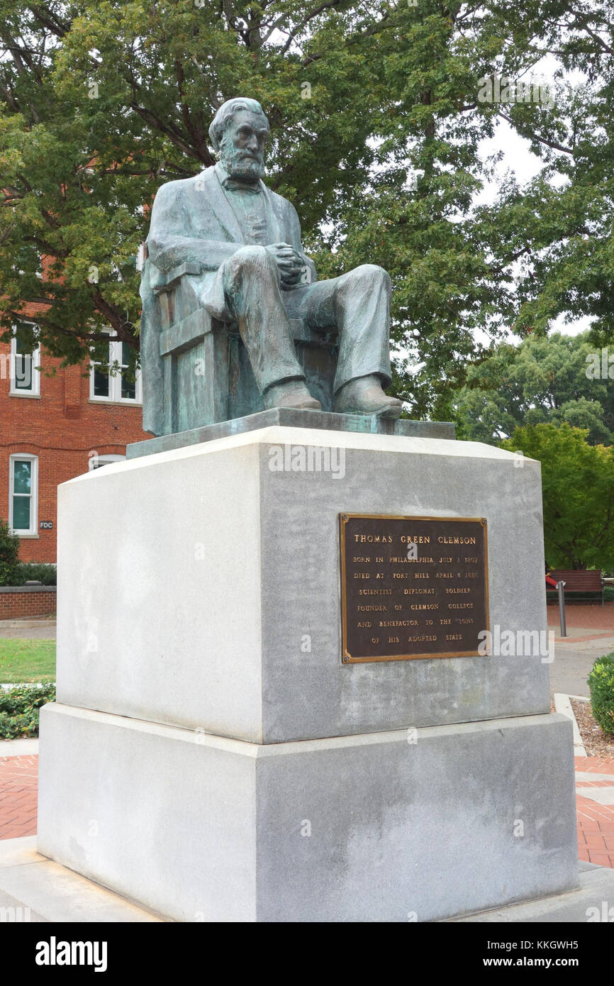 Photograph of Thomas Green Clemson's statue by artist A. Wolf Davidson ...